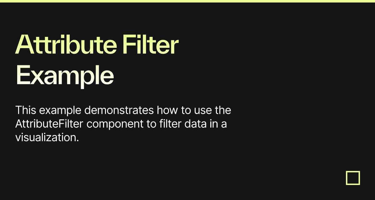 Attribute Filter Example - Codesandbox