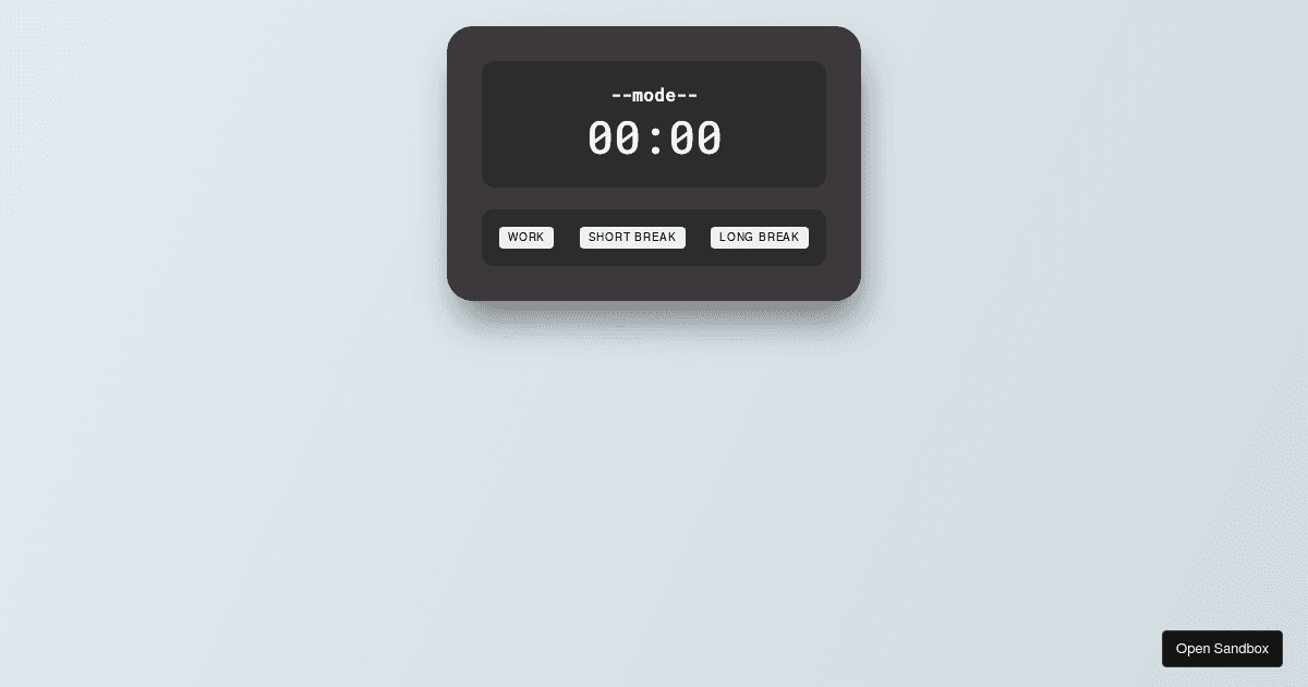 pomodoro timer - Codesandbox