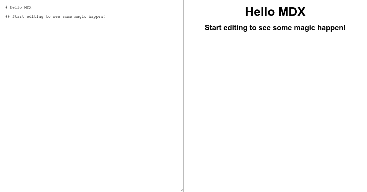 MDX Editor - Codesandbox