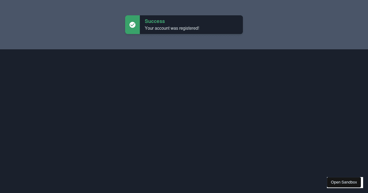 Choc UI alerts Codesandbox - Codesandbox
