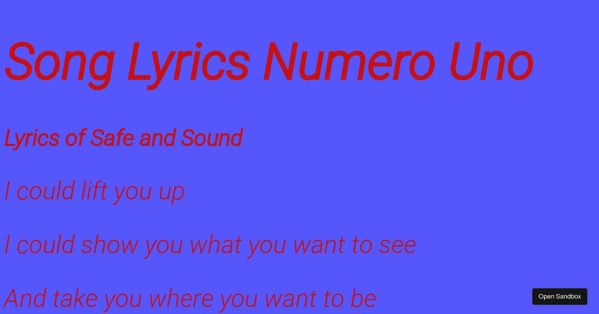 Song Lyrics - Codesandbox
