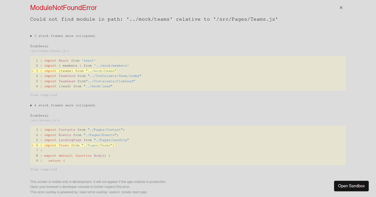 React Router App Codesandbox