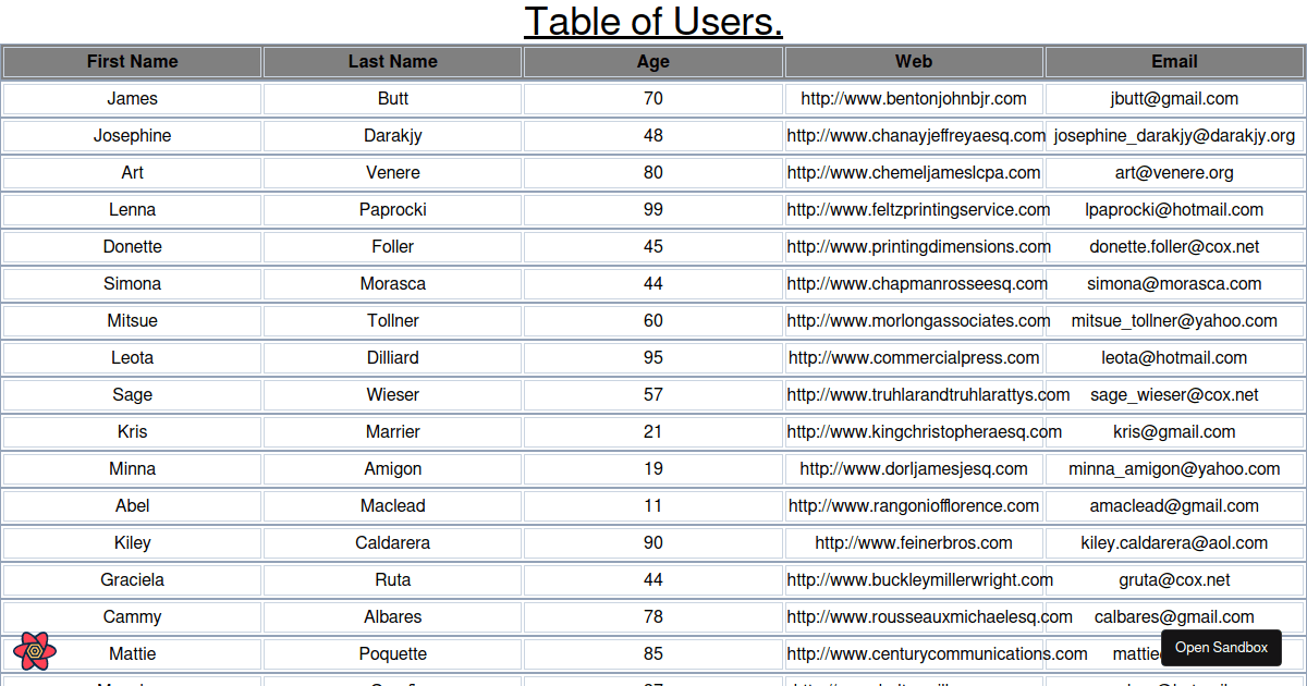 React-Table-Fetch - Codesandbox