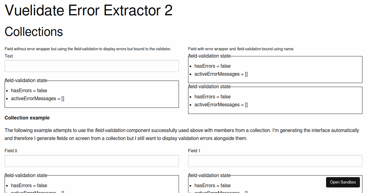 Vuelidate-error-extractor Collection Sample - Codesandbox