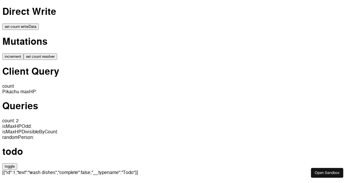 Apollo Link State Tutorial Codesandbox