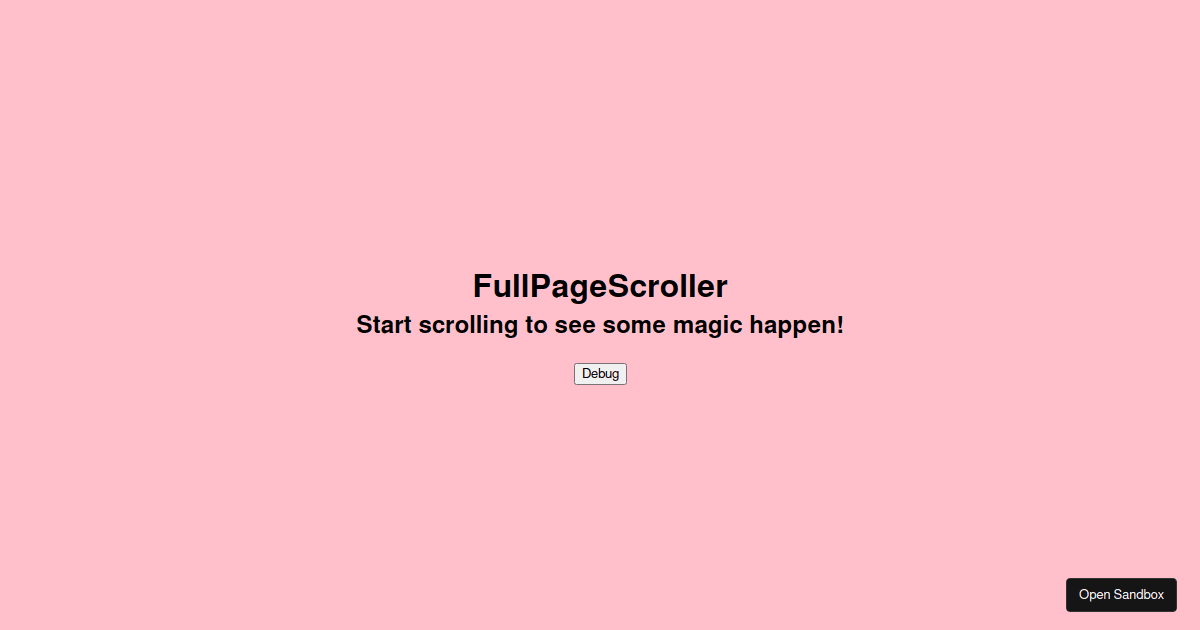 React Full Page Scroller - Codesandbox