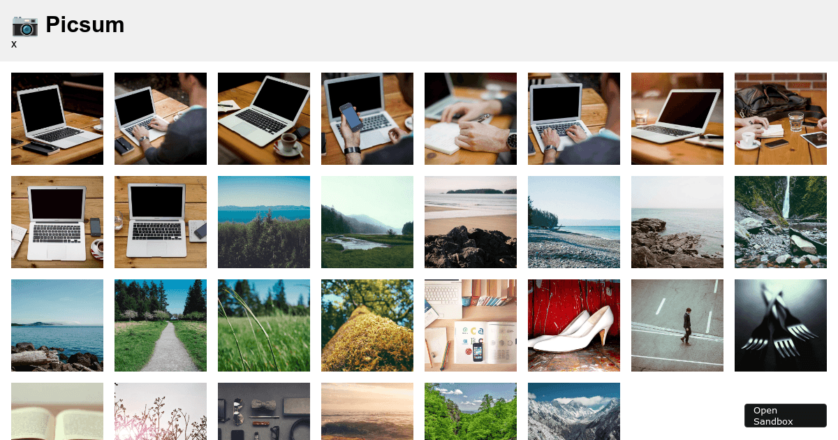 React Gallery Codesandbox