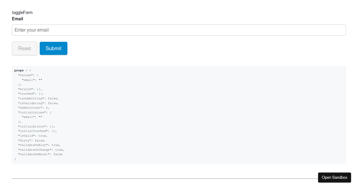 Formik Example - Codesandbox