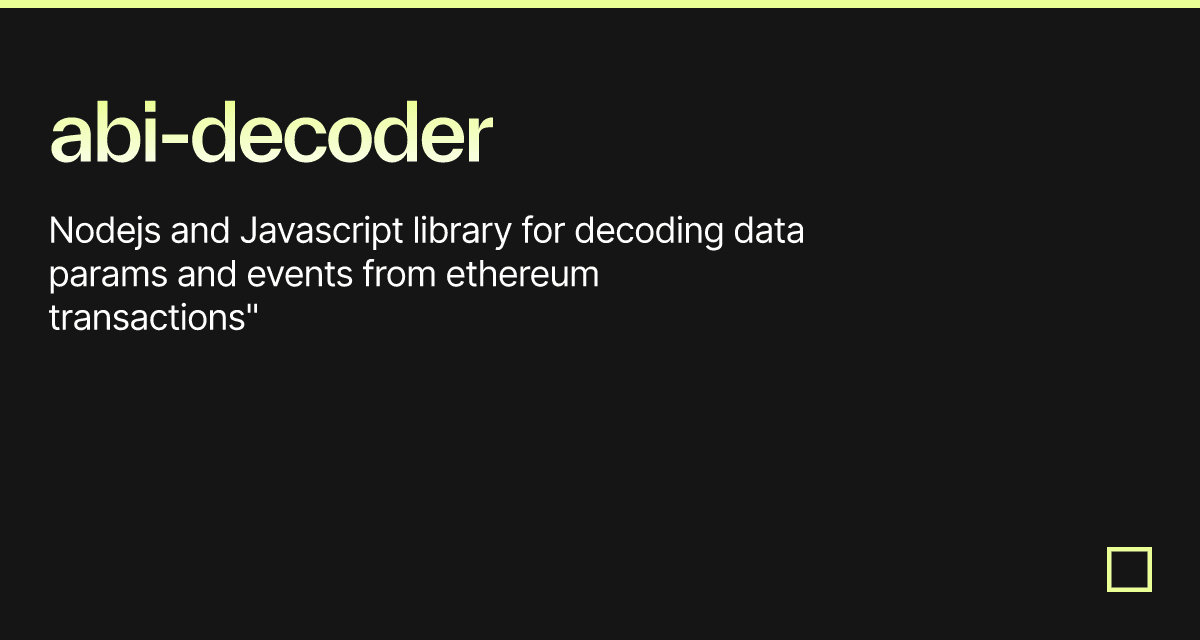 abi-decoder - Codesandbox