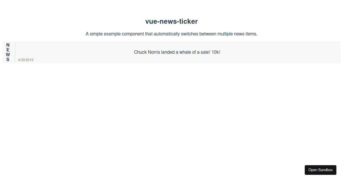 Vue News Ticker - Codesandbox