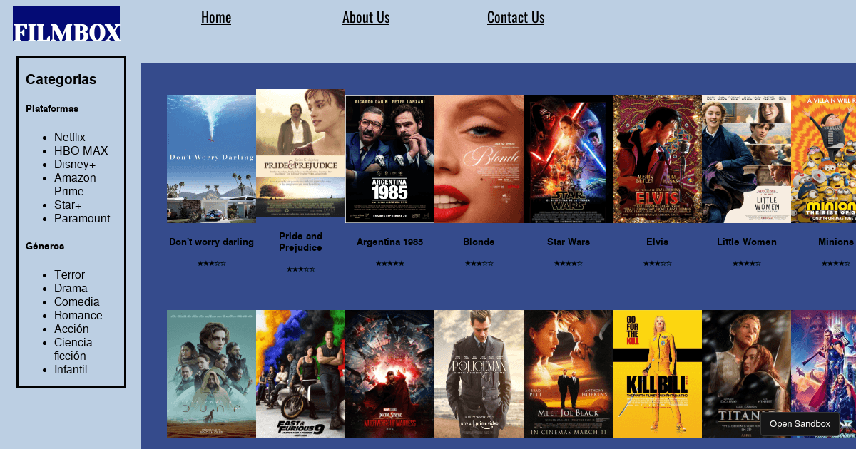 FILMBOX - Codesandbox