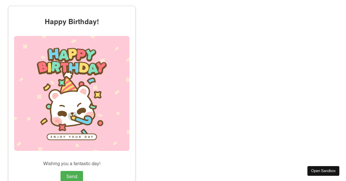 React Birthday Card - Codesandbox
