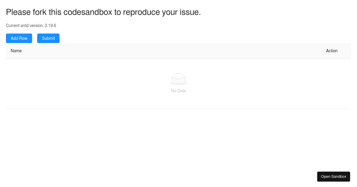 antd reproduction template - Codesandbox