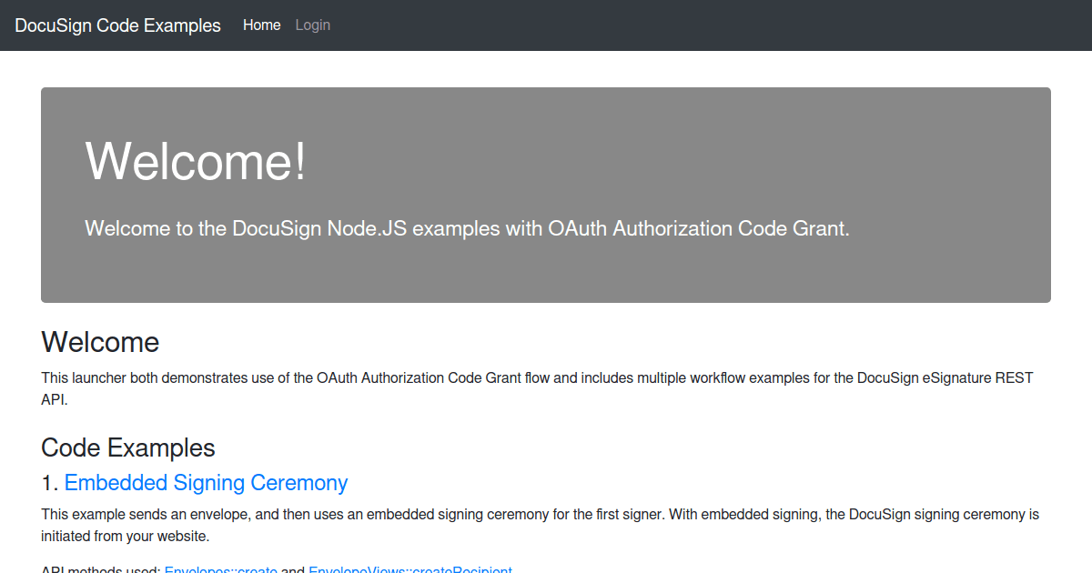 Docusigneg03oauthauthorizationcodegrant Codesandbox