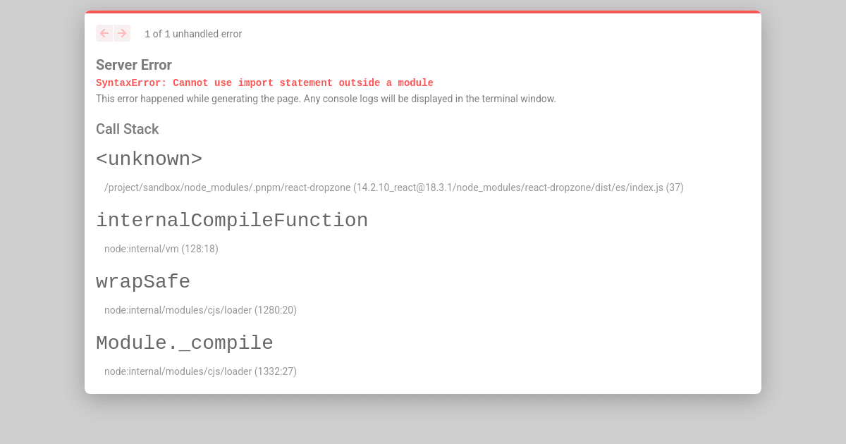 next react-dropzone bug (forked) - Codesandbox