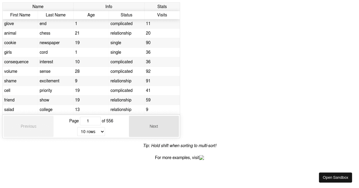 React-Table - Simple Table - Codesandbox