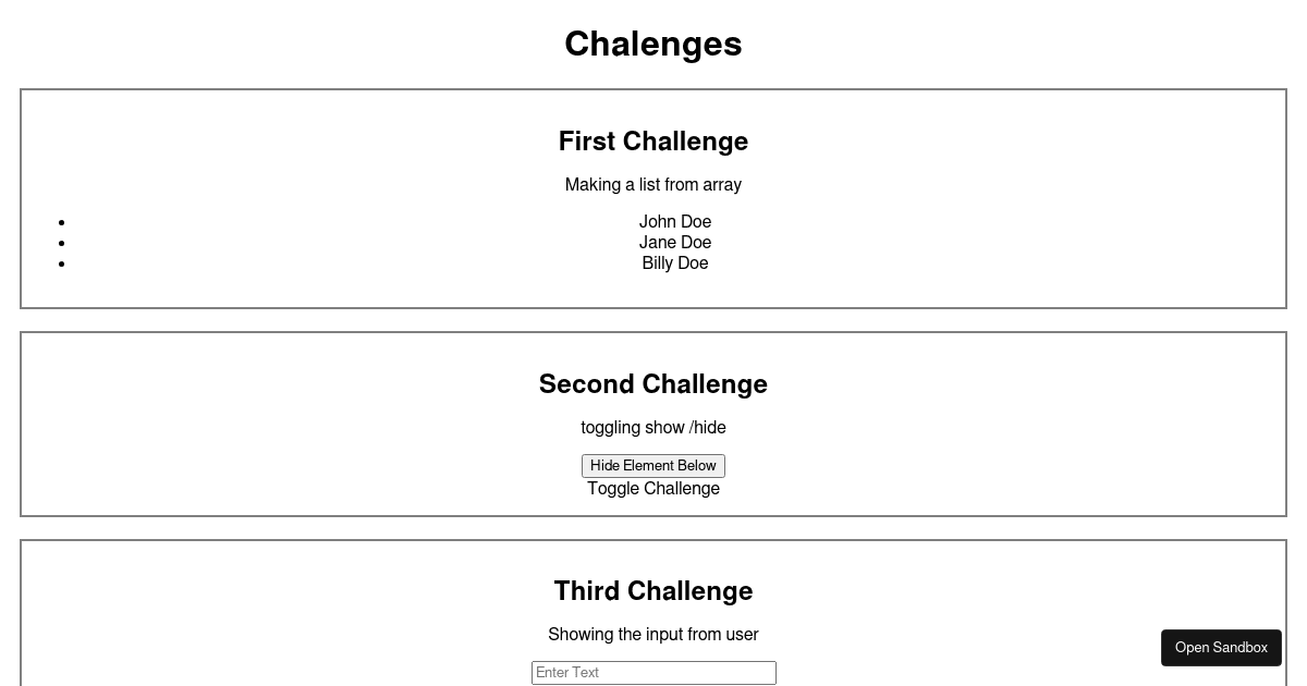Coding Chalenges - Codesandbox
