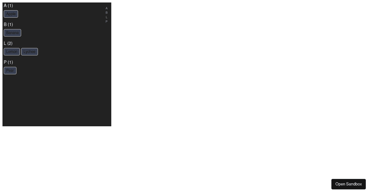 alphabet-list-demo - Codesandbox