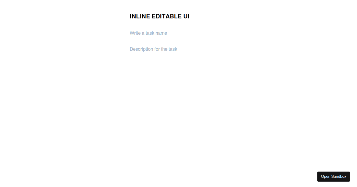 React Inline Editable Ui Codesandbox