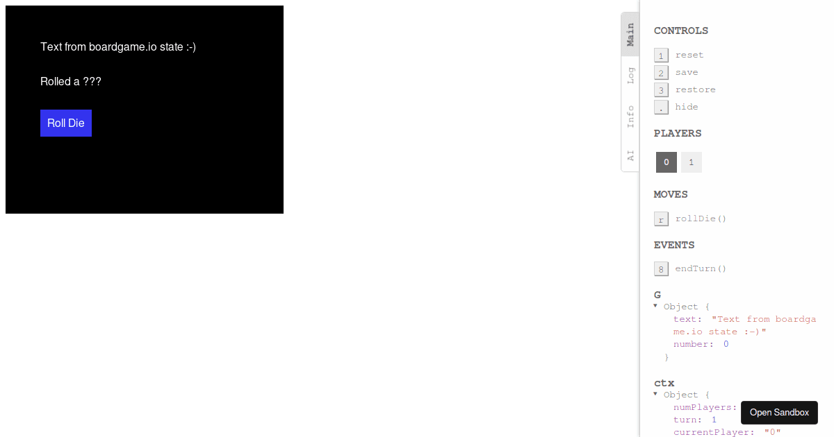 boardgame.io & Phaser demo - Codesandbox