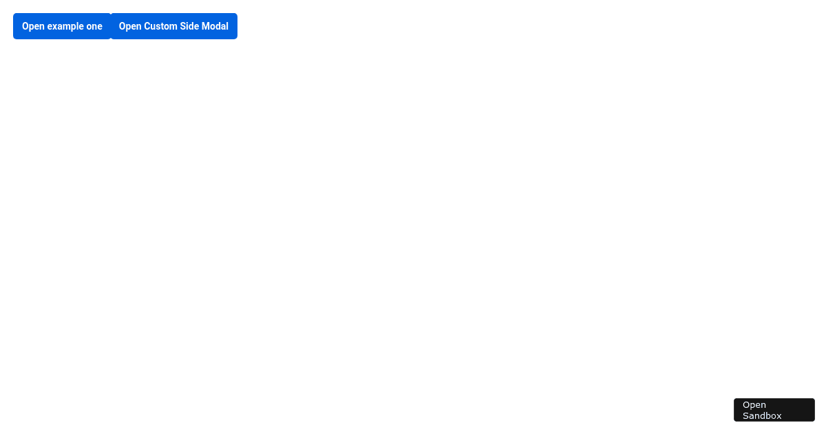 Custom Side Modals - Codesandbox