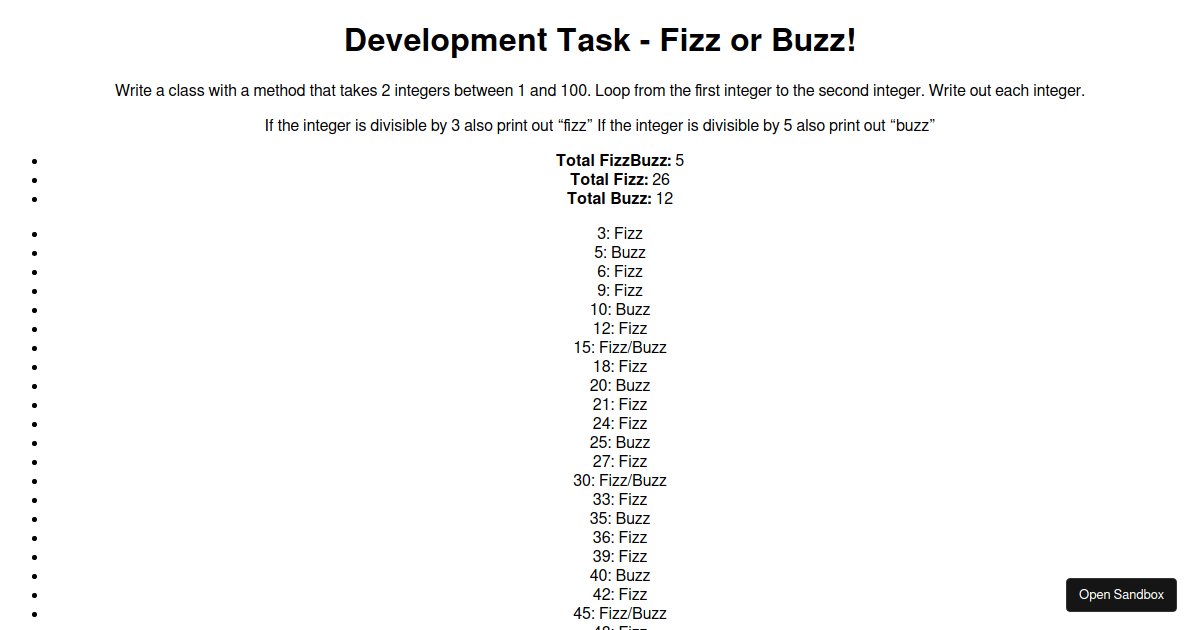 Fizz/Buzz (forked) - Codesandbox