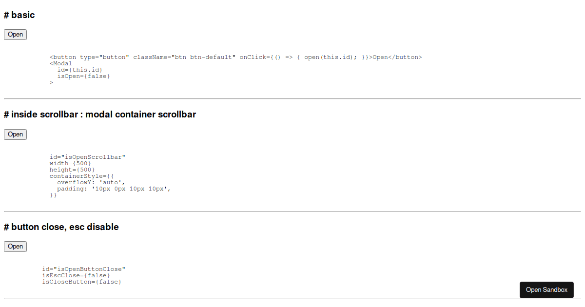 react modal demo - Codesandbox