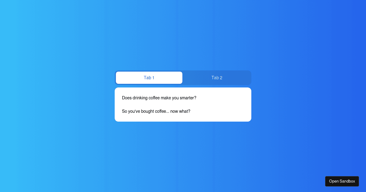Tabs Codesandbox