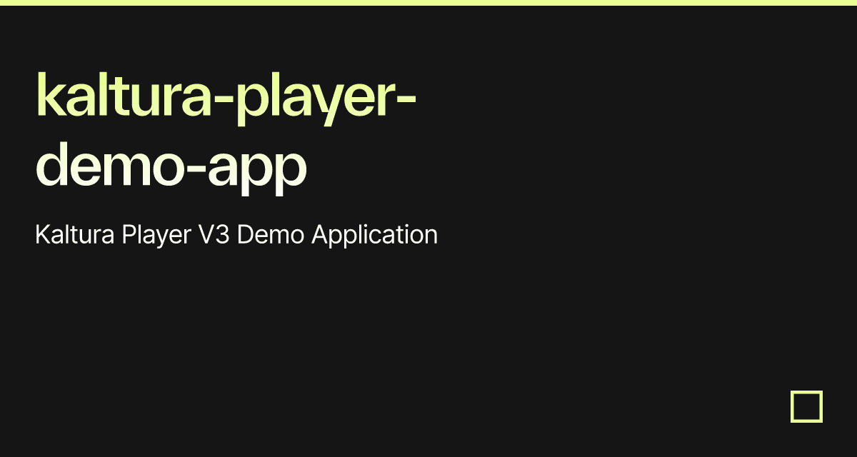 kaltura-player-demo-app - Codesandbox