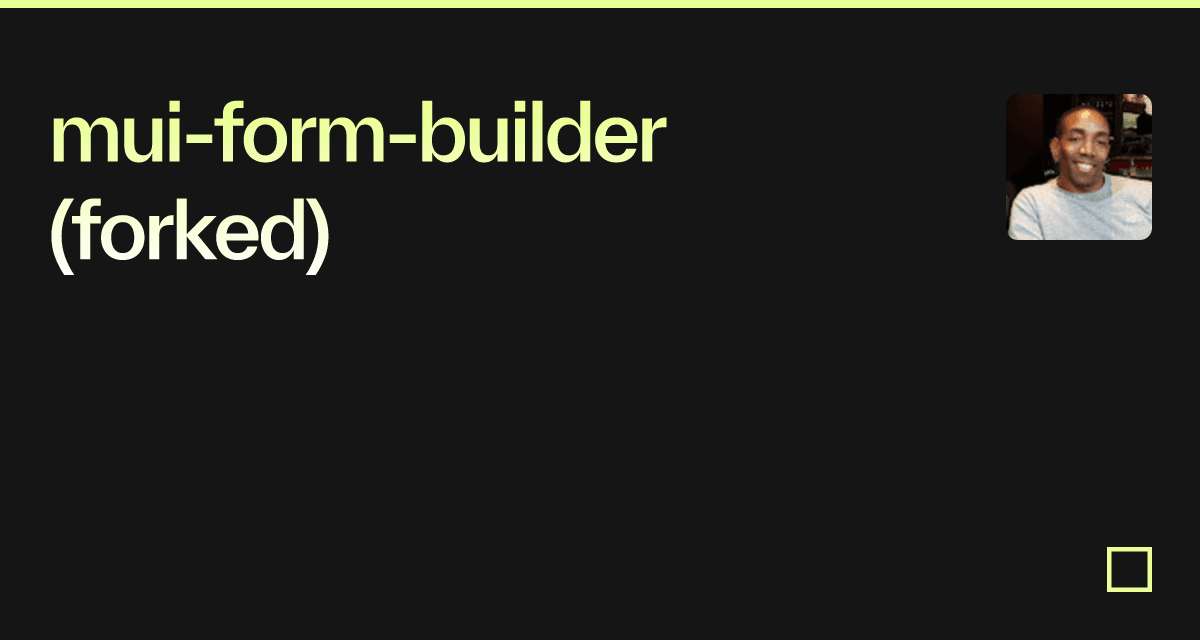mui-form-builder (forked) - Codesandbox
