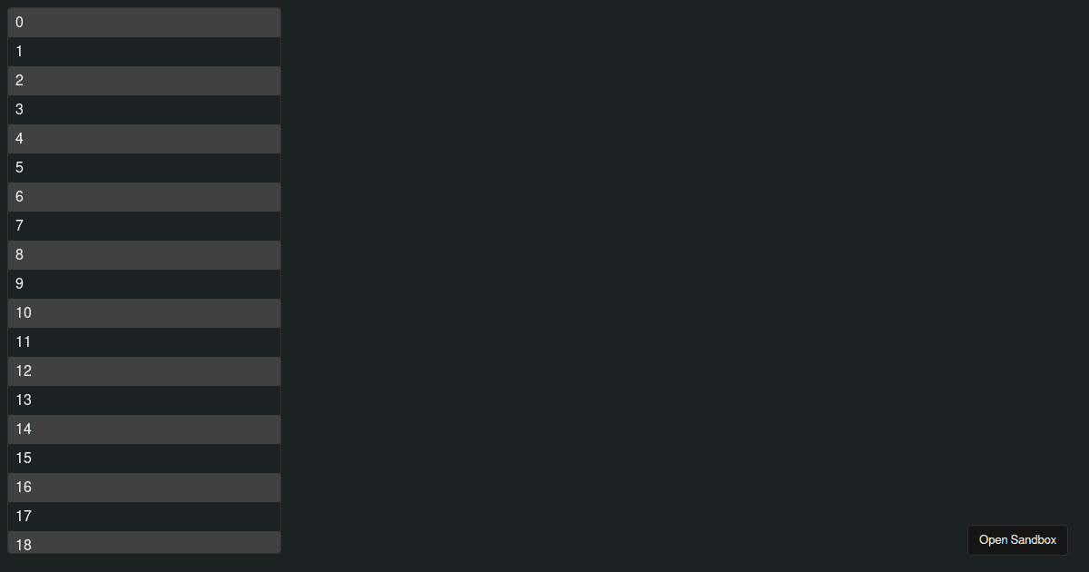 react-window reverse - Codesandbox