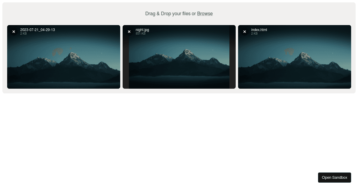 Vanilla FilePond Poster Image - Codesandbox