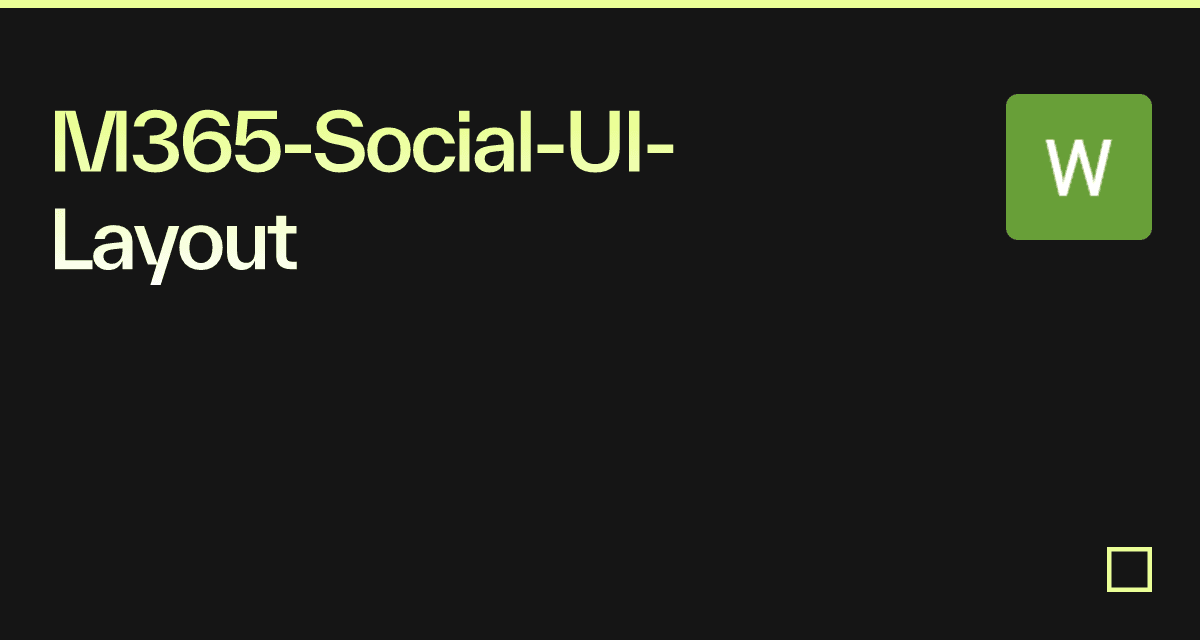 M365-Social-UI-Layout - Codesandbox