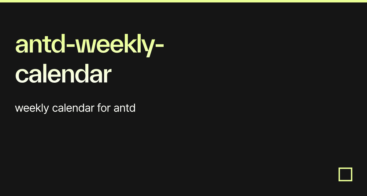 antd-weekly-calendar - Codesandbox