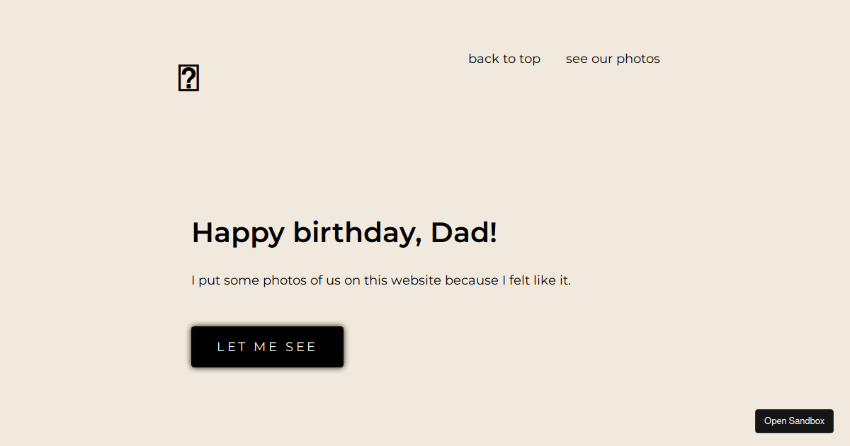 happy birthday dad - Codesandbox