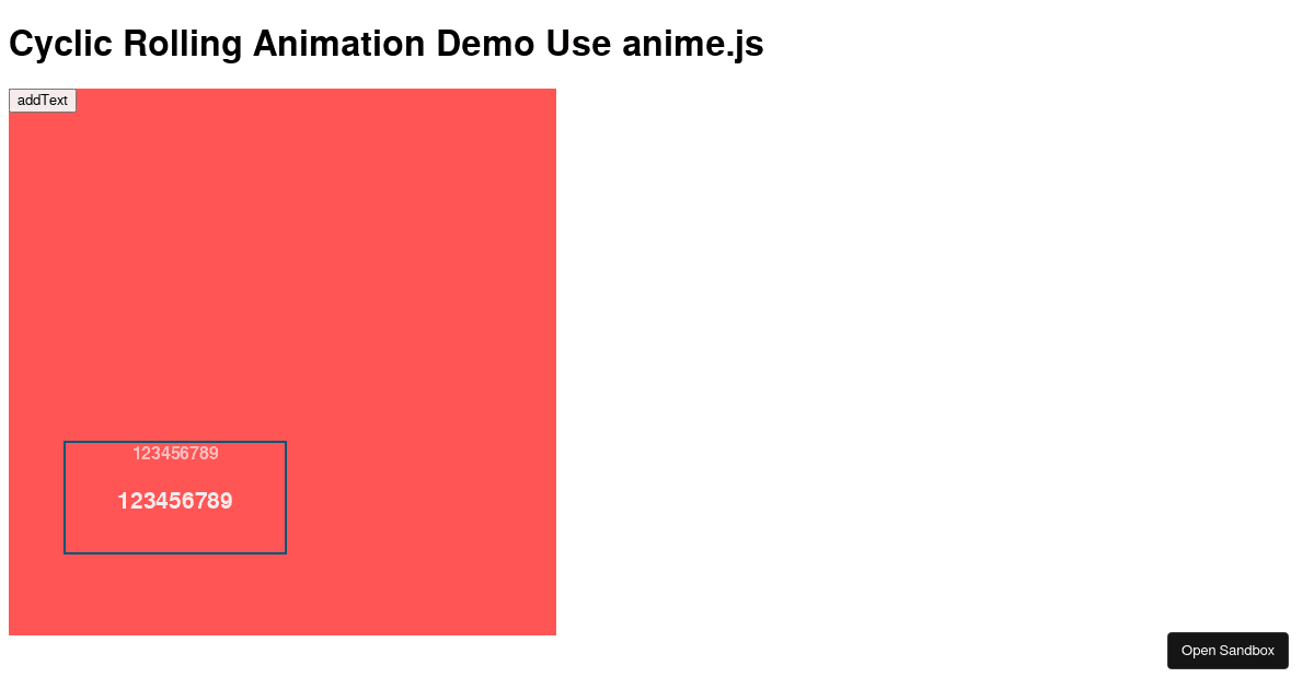Cyclic Rolling Animation Demo Use anime.js - Codesandbox