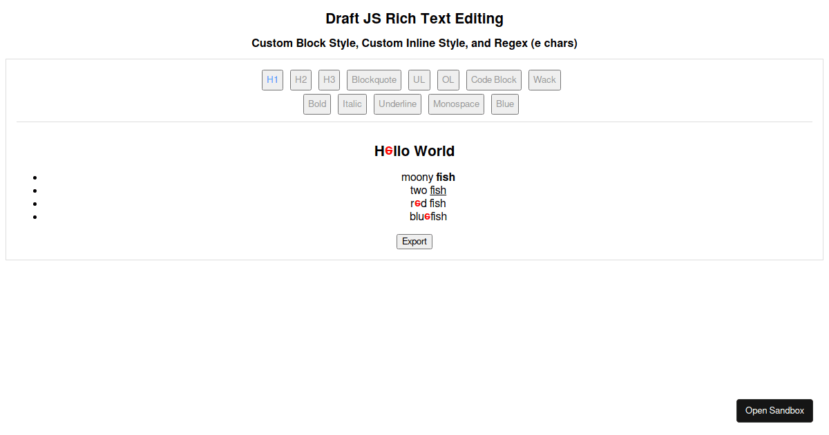 Draftjs Markdown Import Codesandbox