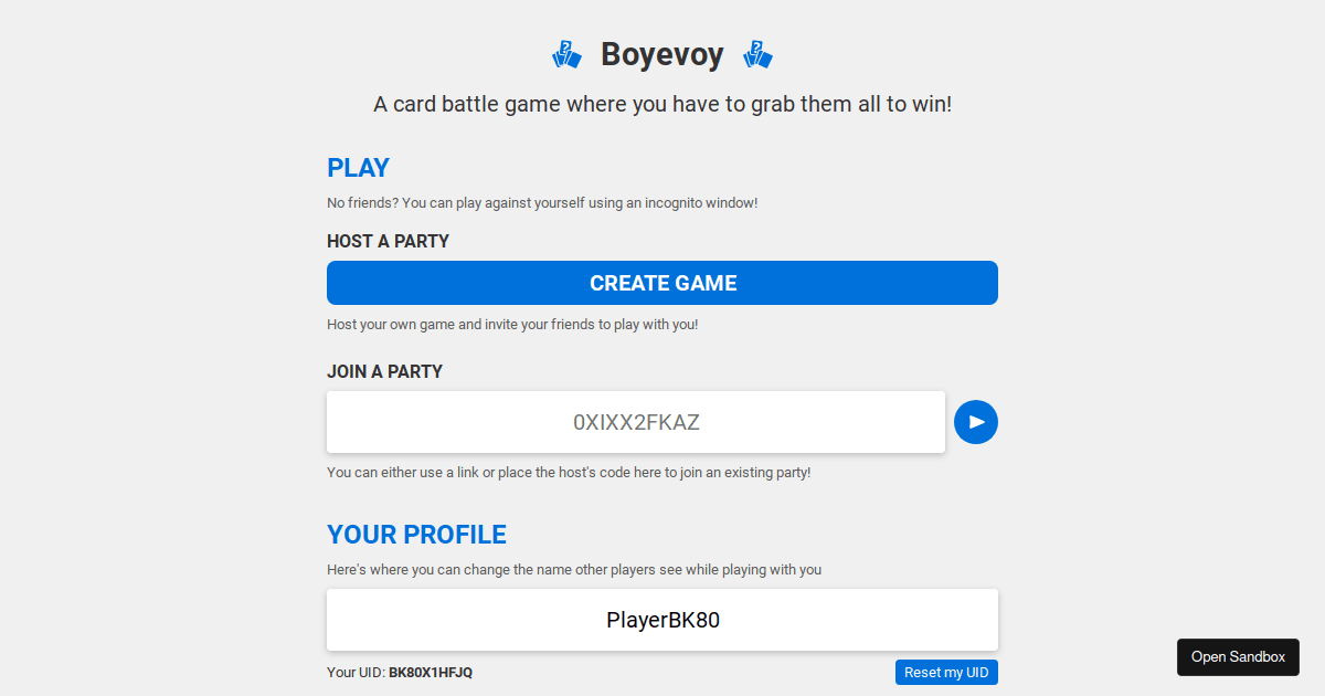 card-battle-game - Codesandbox