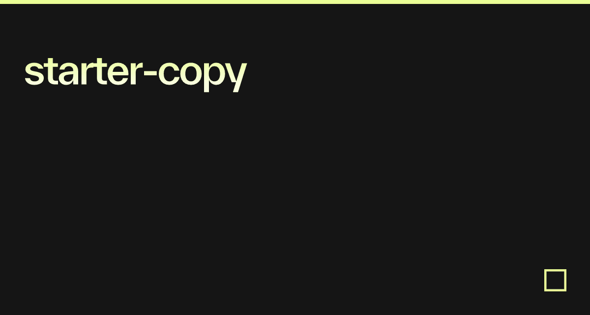 starter-copy - Codesandbox