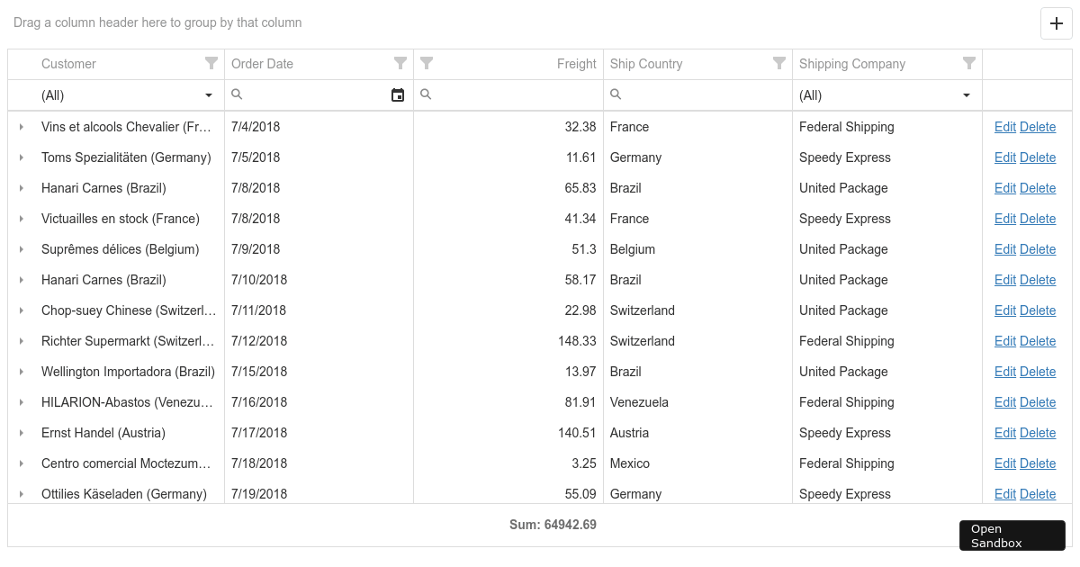 Web API Service - DevExtreme Data Grid - Codesandbox