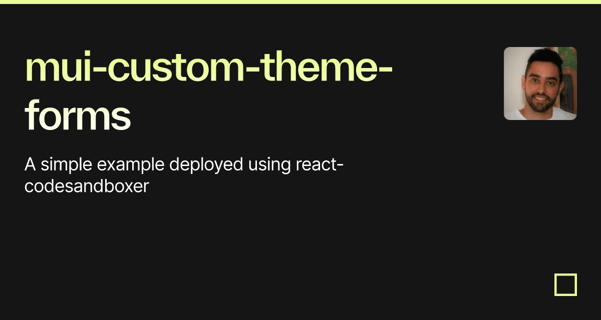 mui-custom-theme-forms - Codesandbox