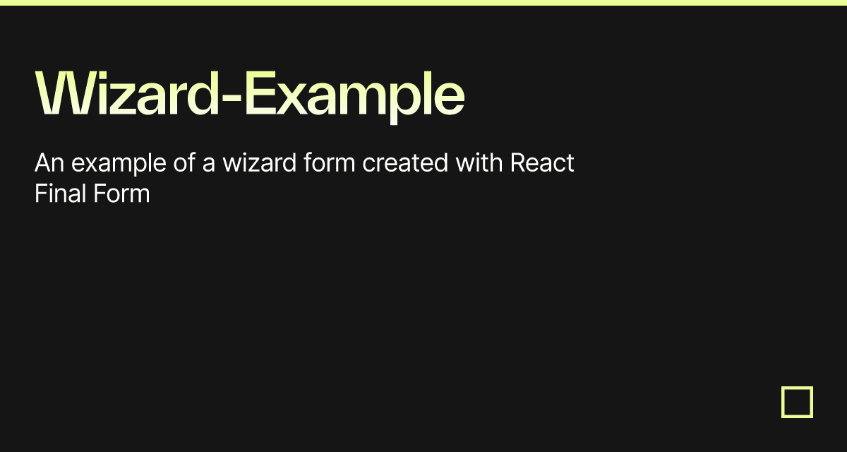Wizard-Example - Codesandbox
