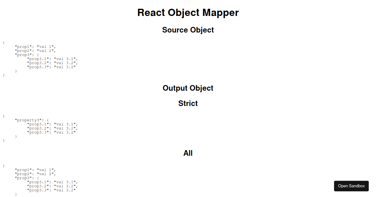 react-object-mapper-sandbox - Codesandbox