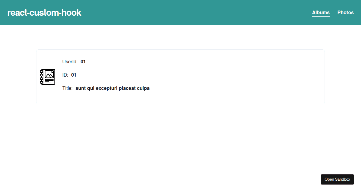 React Custom Hook Codesandbox