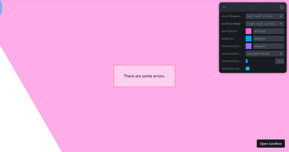 svg interpolation (forked) - Codesandbox