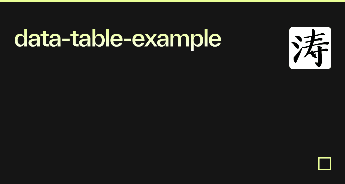 Data table example Codesandbox