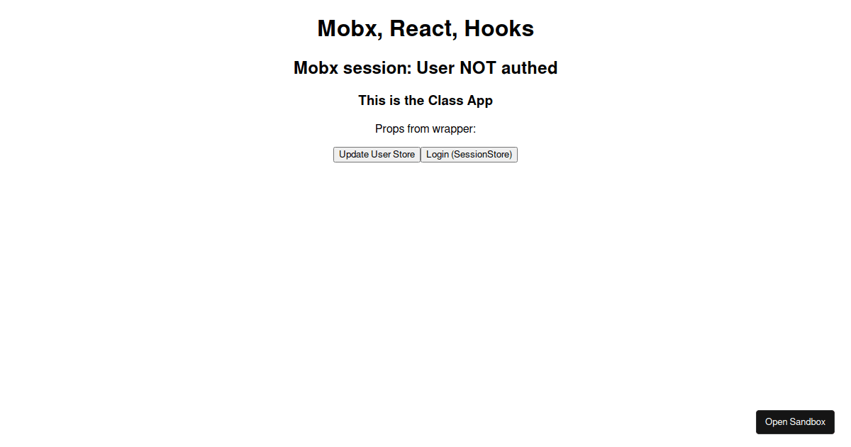 mobx, react, hooks - Codesandbox
