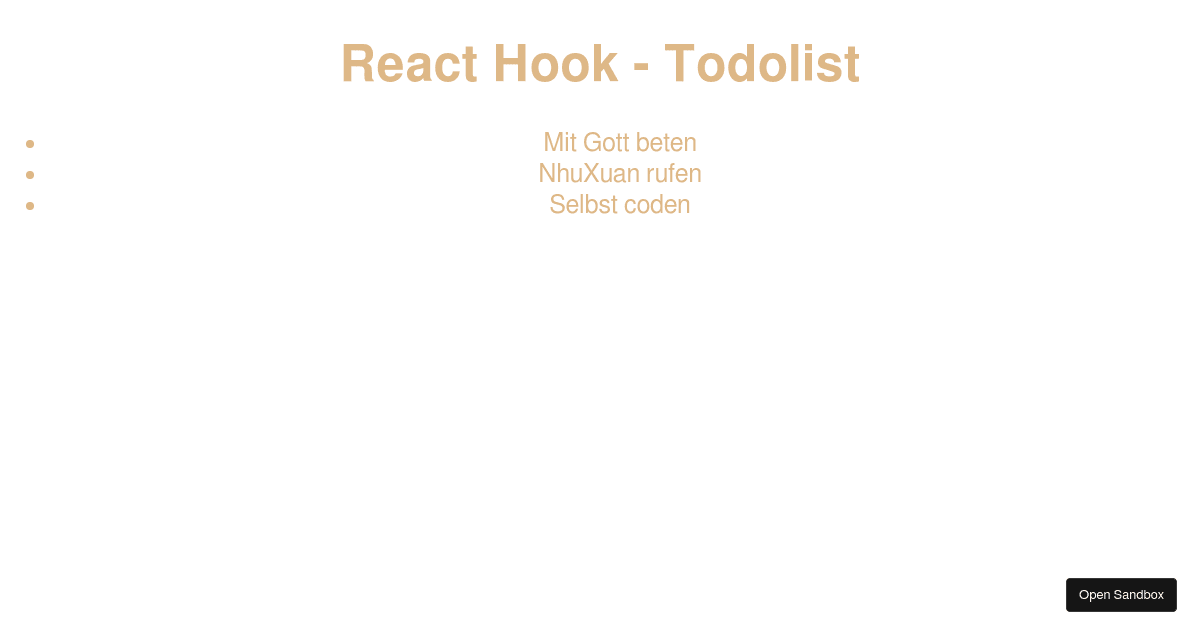 React Hook Demo - Codesandbox