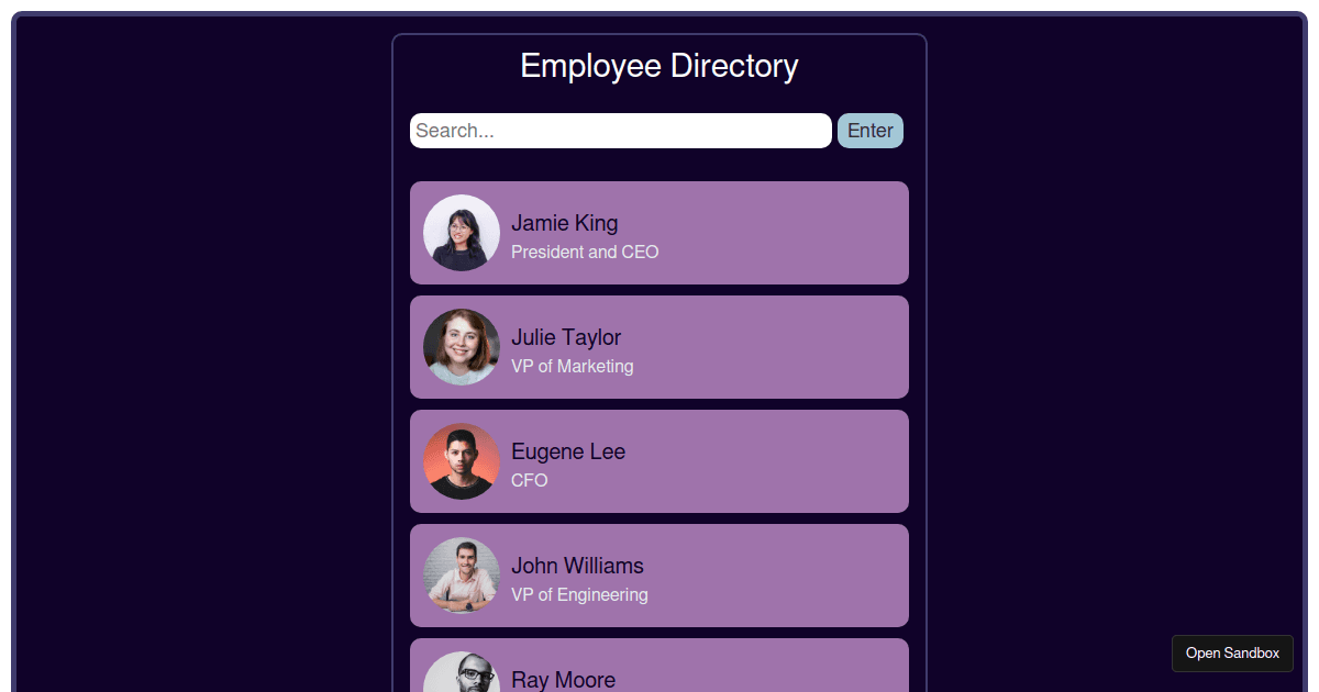 employee-directory - Codesandbox