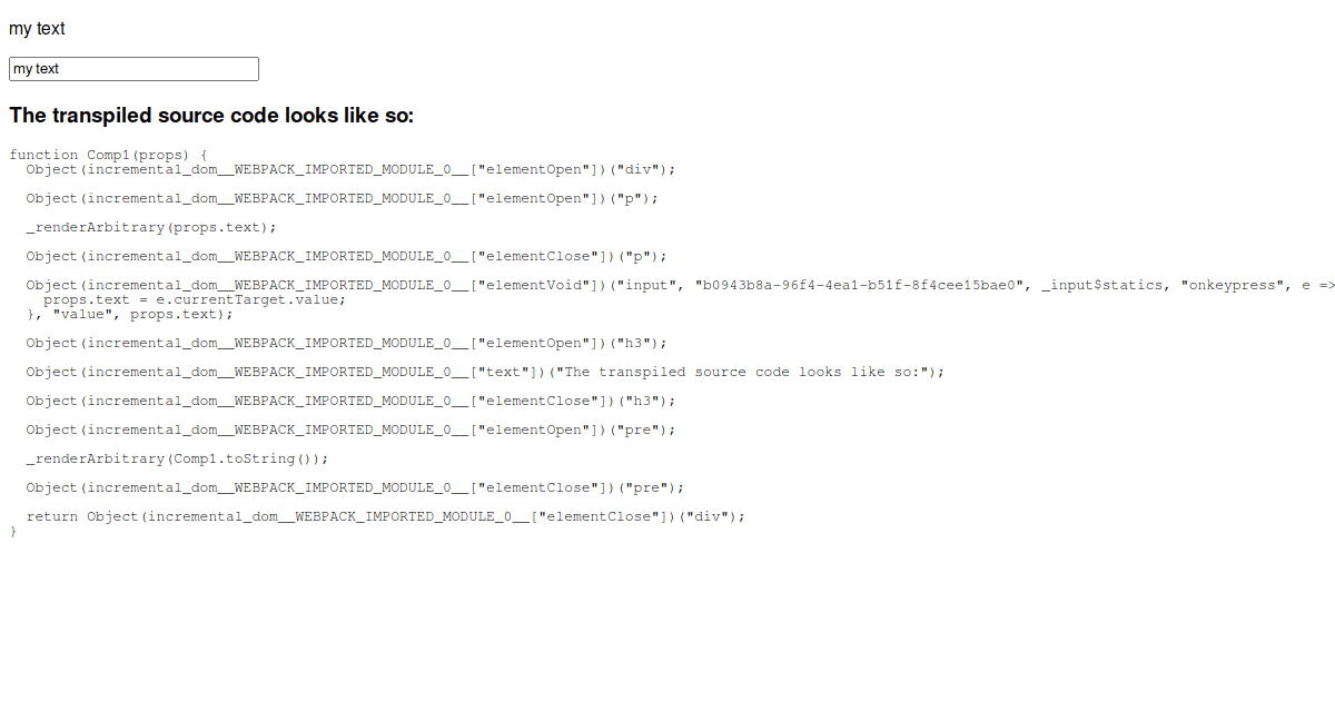 jsx -> incremental-dom + MobX - Codesandbox